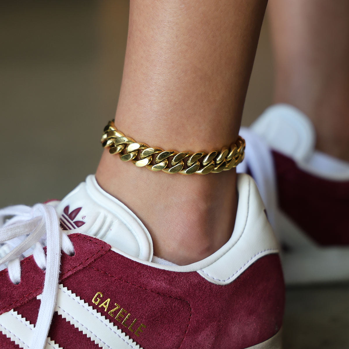 Miami Cuban Anklet in Yellow Gold- 12mm – The GLD Shop