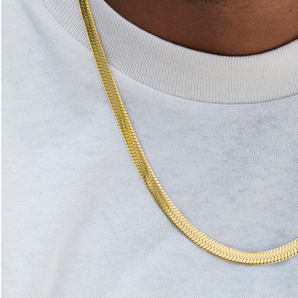 Men's Gold 8MM Bold Herringbone Necklace | GLD- The GLD Shop