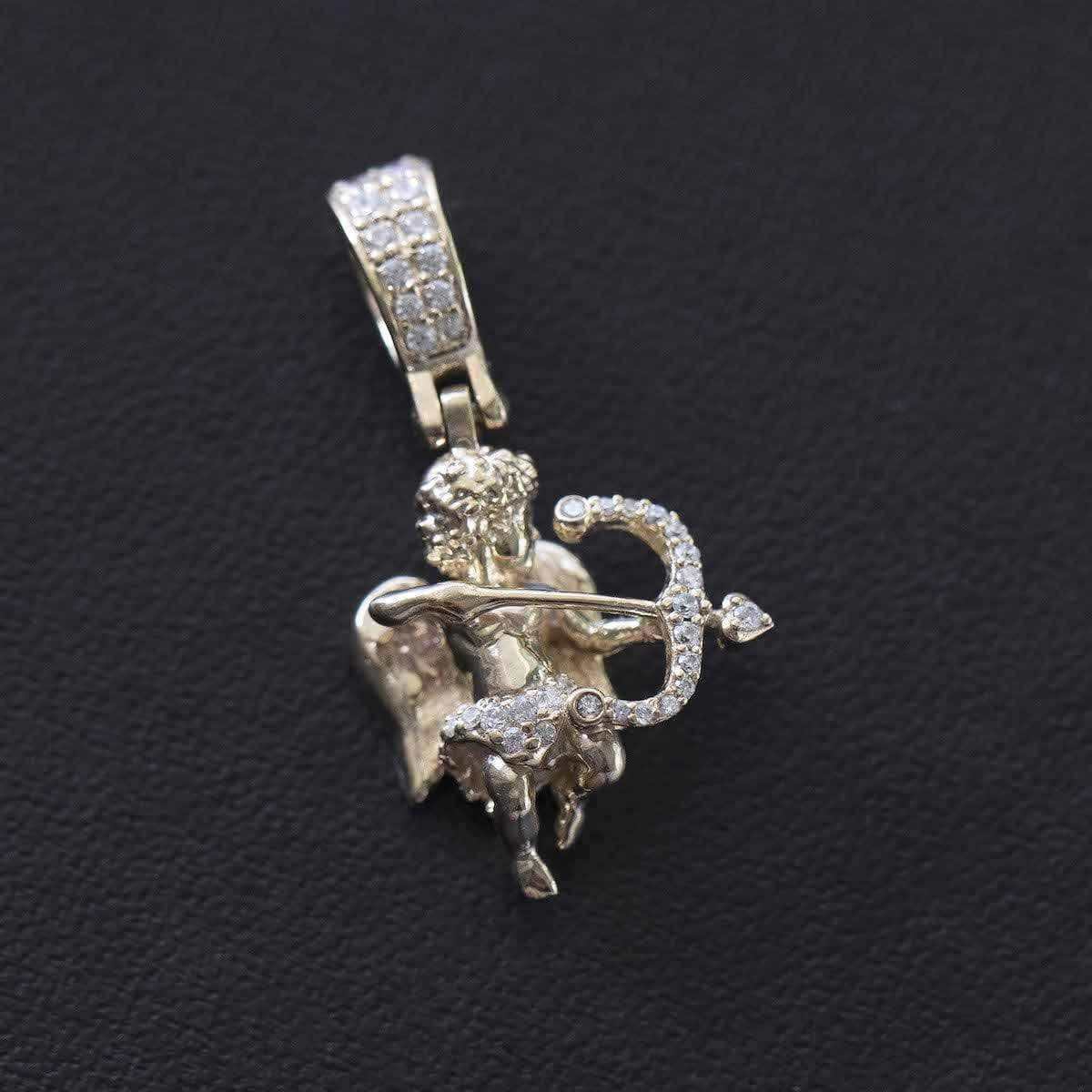 Solid Gold Iced Cupid Pendant-VS Diamonds - The GLD Shop