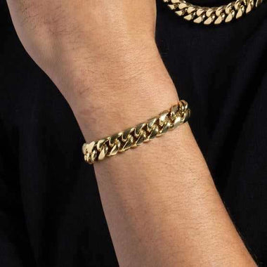 GLD Signature Cuban Chain + Bracelet Bundle - 12mm – The GLD Shop