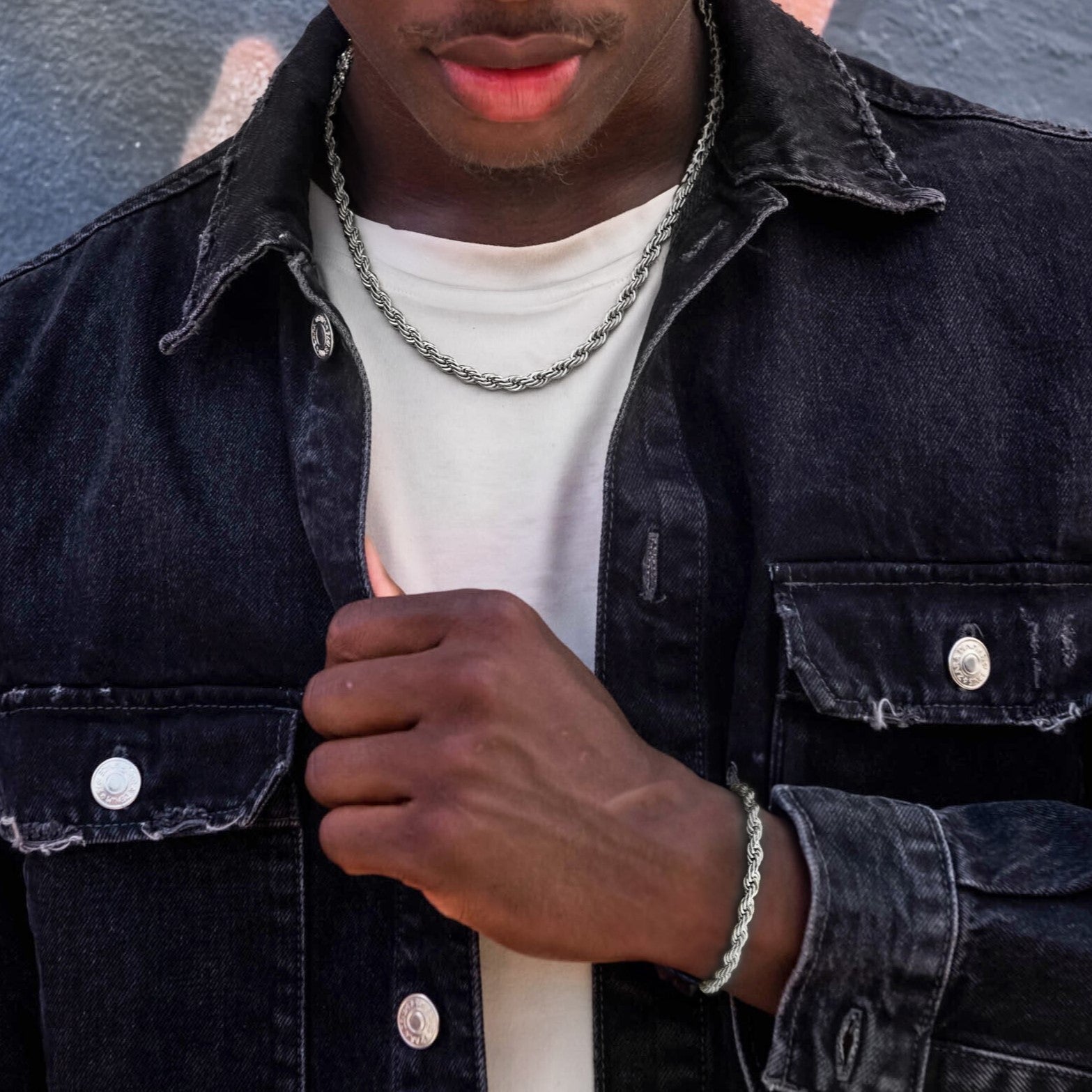 Rope Chain + Bracelet Bundle in White Gold- 6mm – The GLD Shop