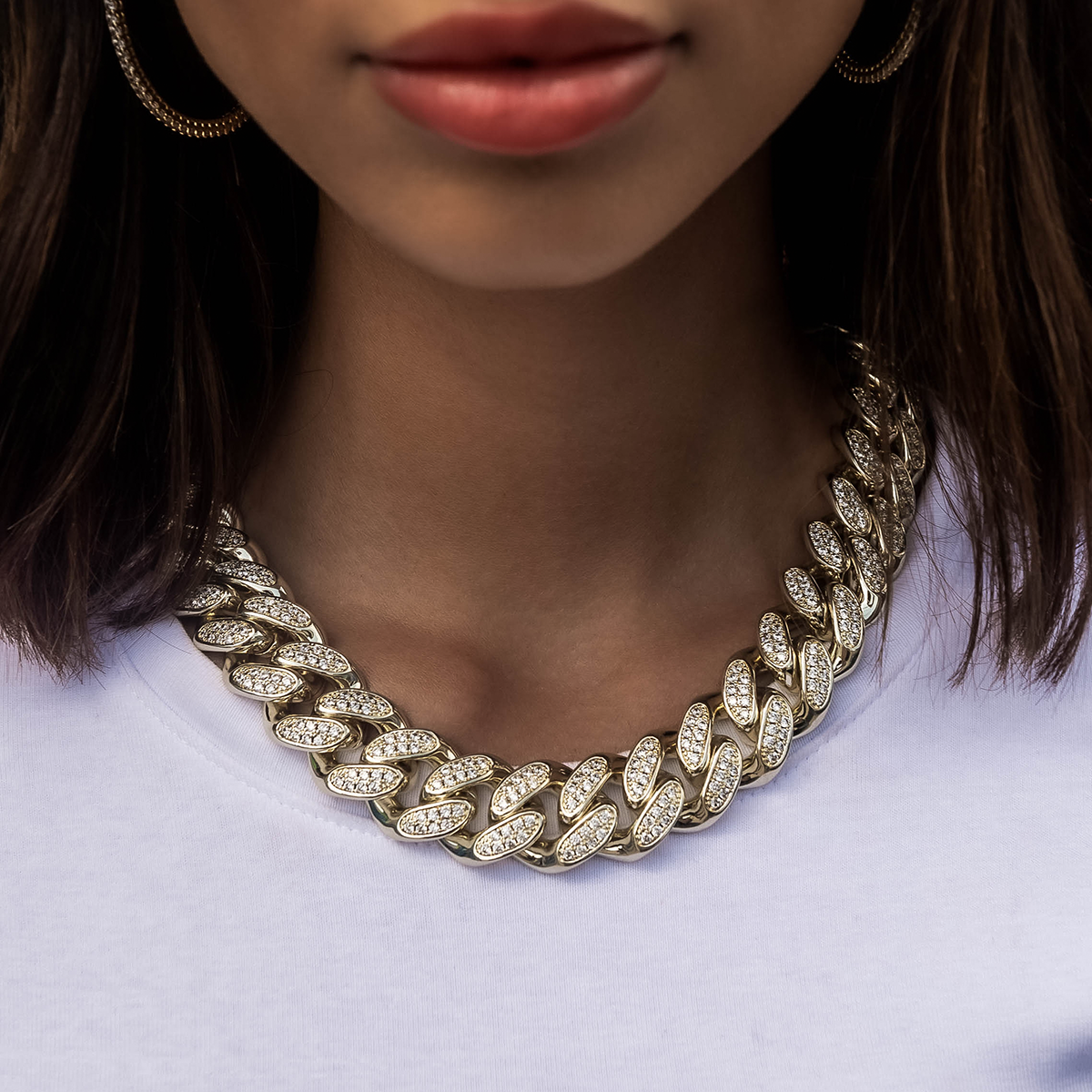 Diamond Cuban Link Necklace in Yellow Gold- 19mm – The GLD Shop