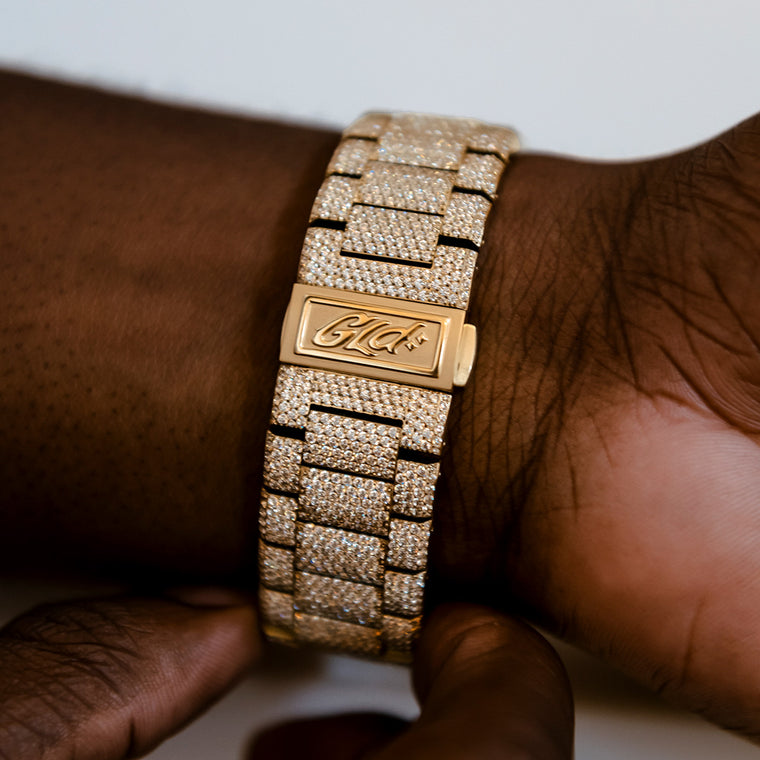 42MM Fully Iced Arabic Dial Alpha Era in Gold – The GLD Shop