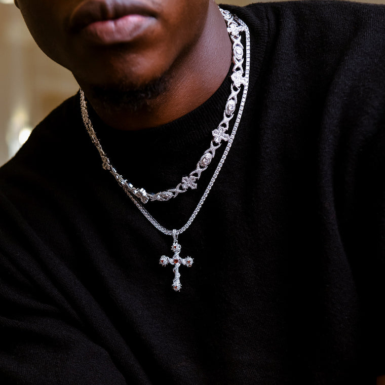 Ruby Iced Spiked Cross – The GLD Shop