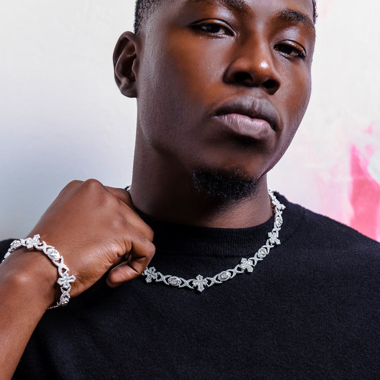 Baguette Cross Evil Eye Chain – The GLD Shop