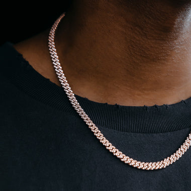Micro Diamond Prong Cuban Chain in Rose Gold - 6mm – The GLD Shop
