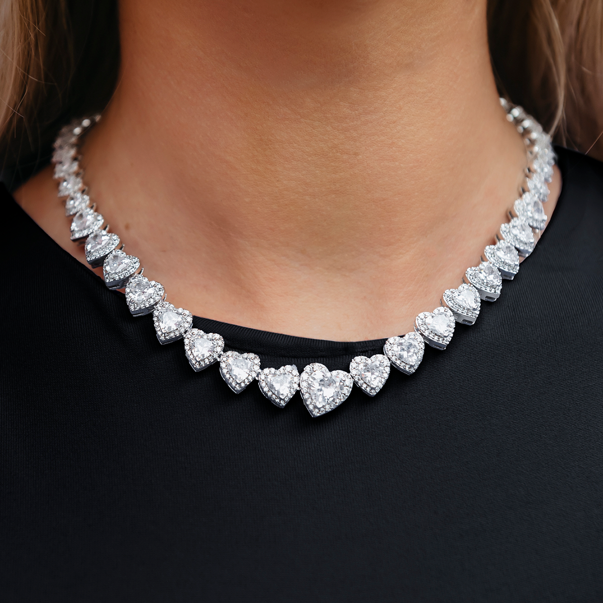 Diamond Heart Cluster Necklace – The GLD Shop