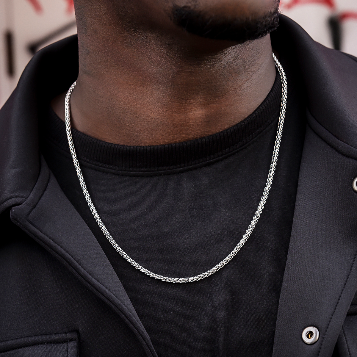 Palm Chain in White Gold- 4mm – The GLD Shop