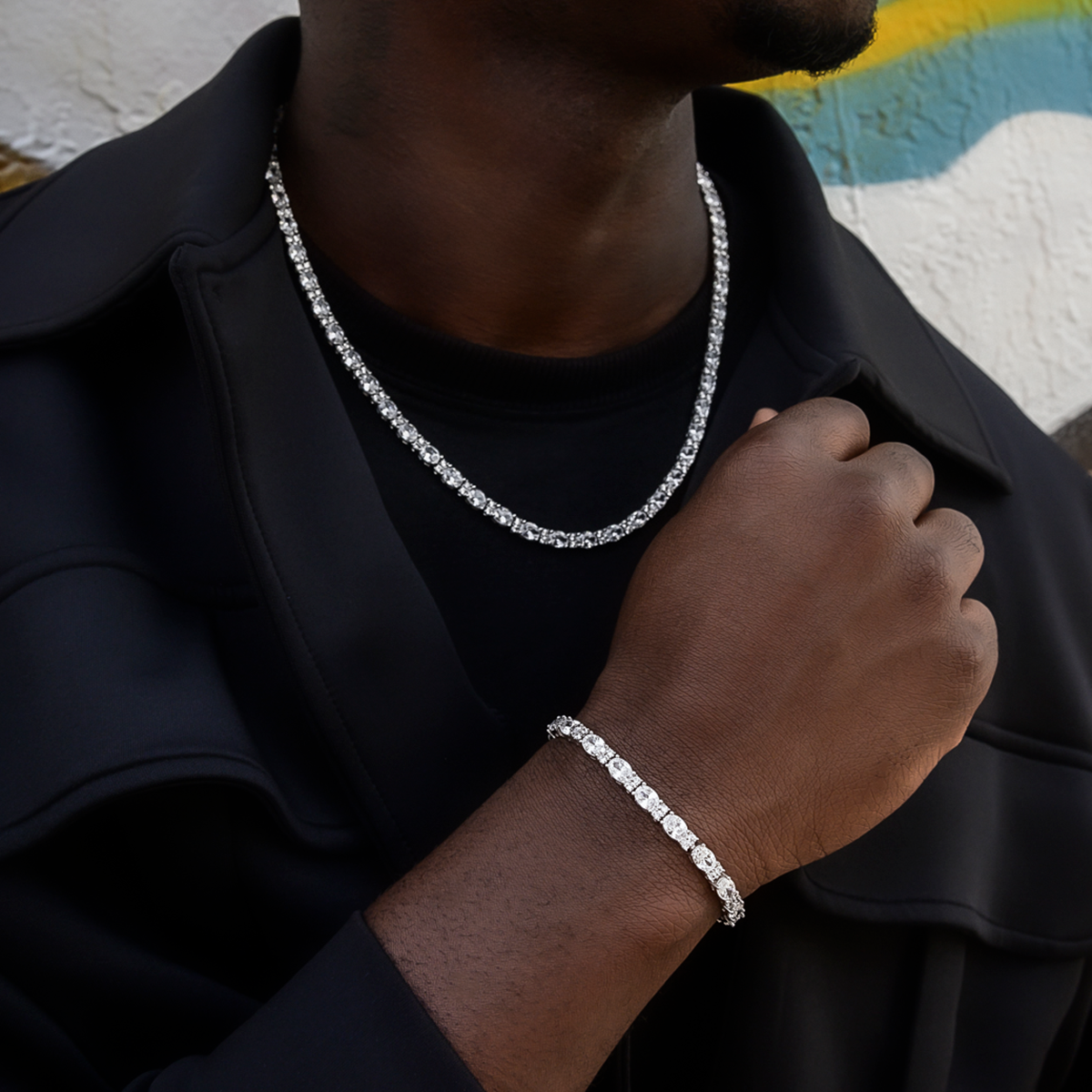 Diamond Mixed Oval Cut Tennis Chain + Bracelet Bundle - 5mm – The GLD Shop