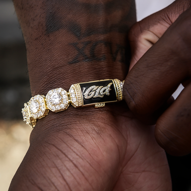 Clustered Tennis Chain + Bracelet Bundle in Yellow Gold- 12mm – The GLD ...