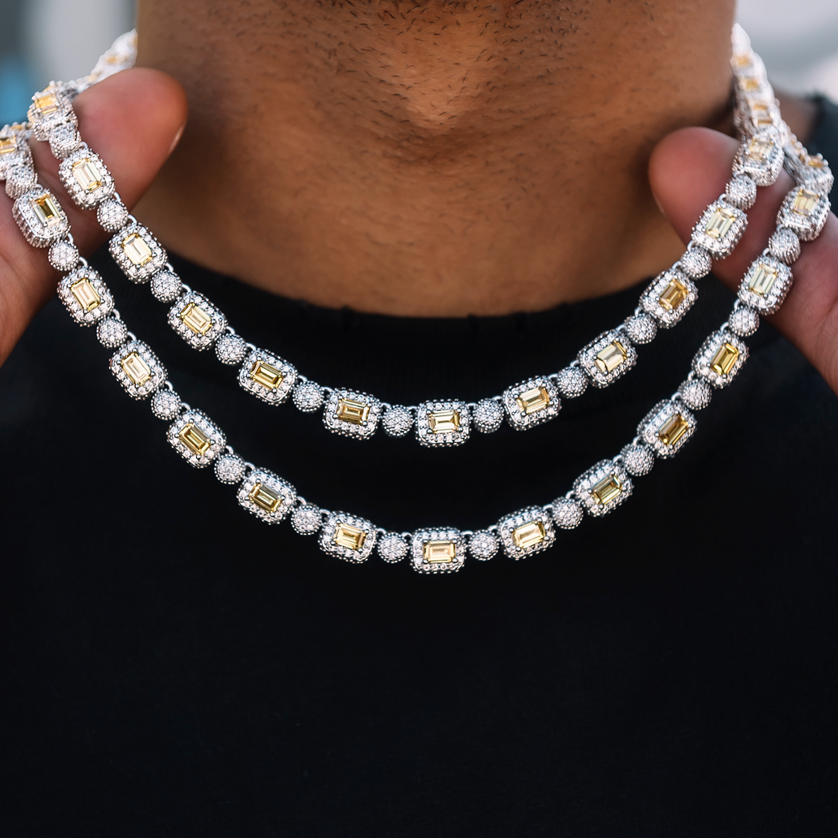 Canary Baguette Pave Tennis Chain - The GLD Shop