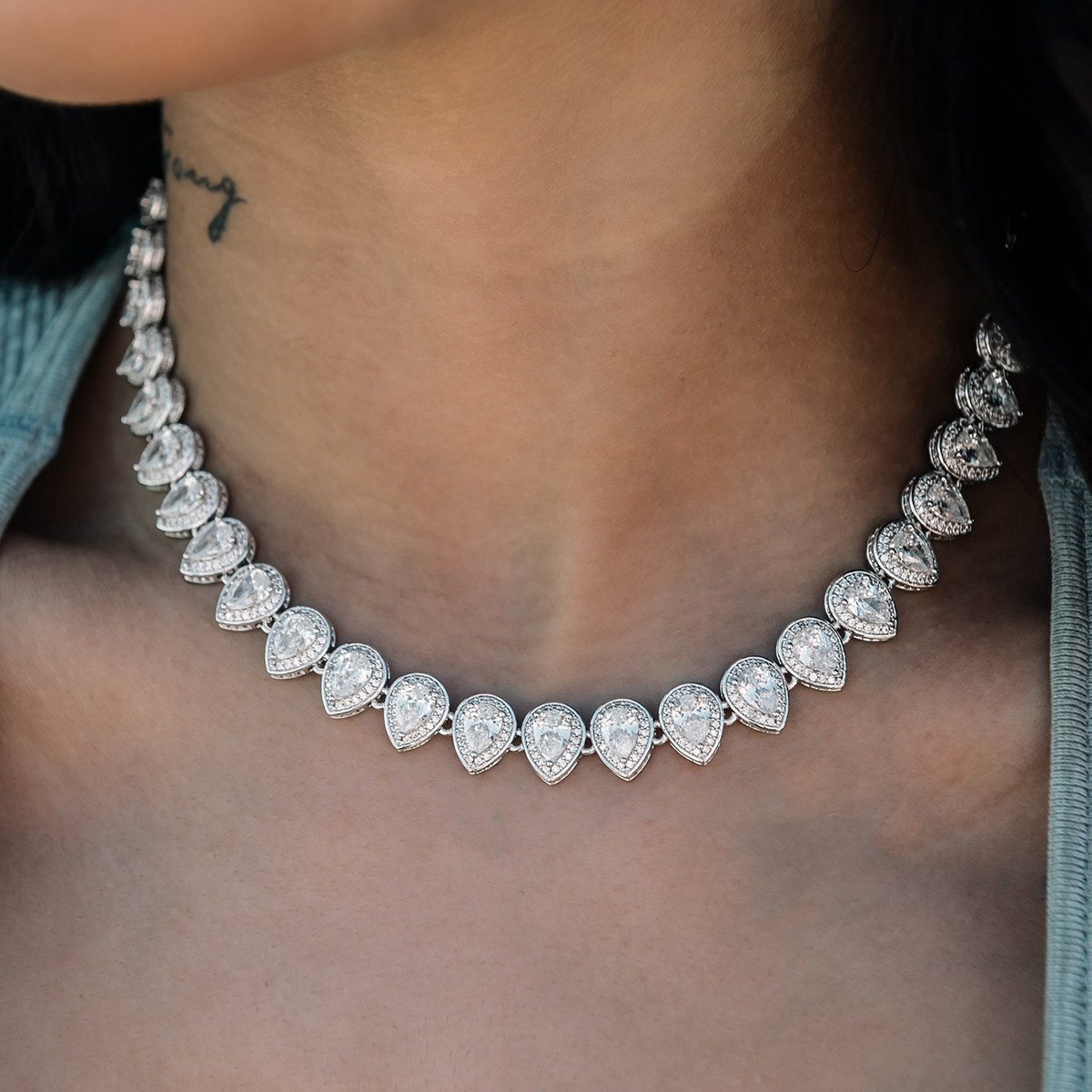 Teardrop Tennis Necklace – The GLD Shop