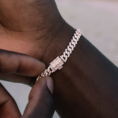 Micro Diamond Prong Cuban Chain + Bracelet in Rose Gold- 6mm – The GLD Shop