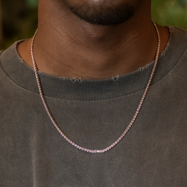 Pink Diamond Micro Tennis Chain – The GLD Shop