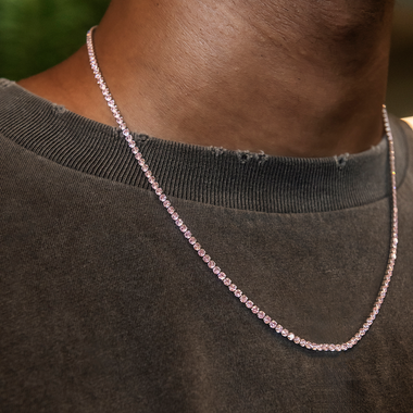 Pink Diamond Micro Tennis Chain – The GLD Shop