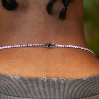 Pink Diamond Micro Tennis Chain – The GLD Shop