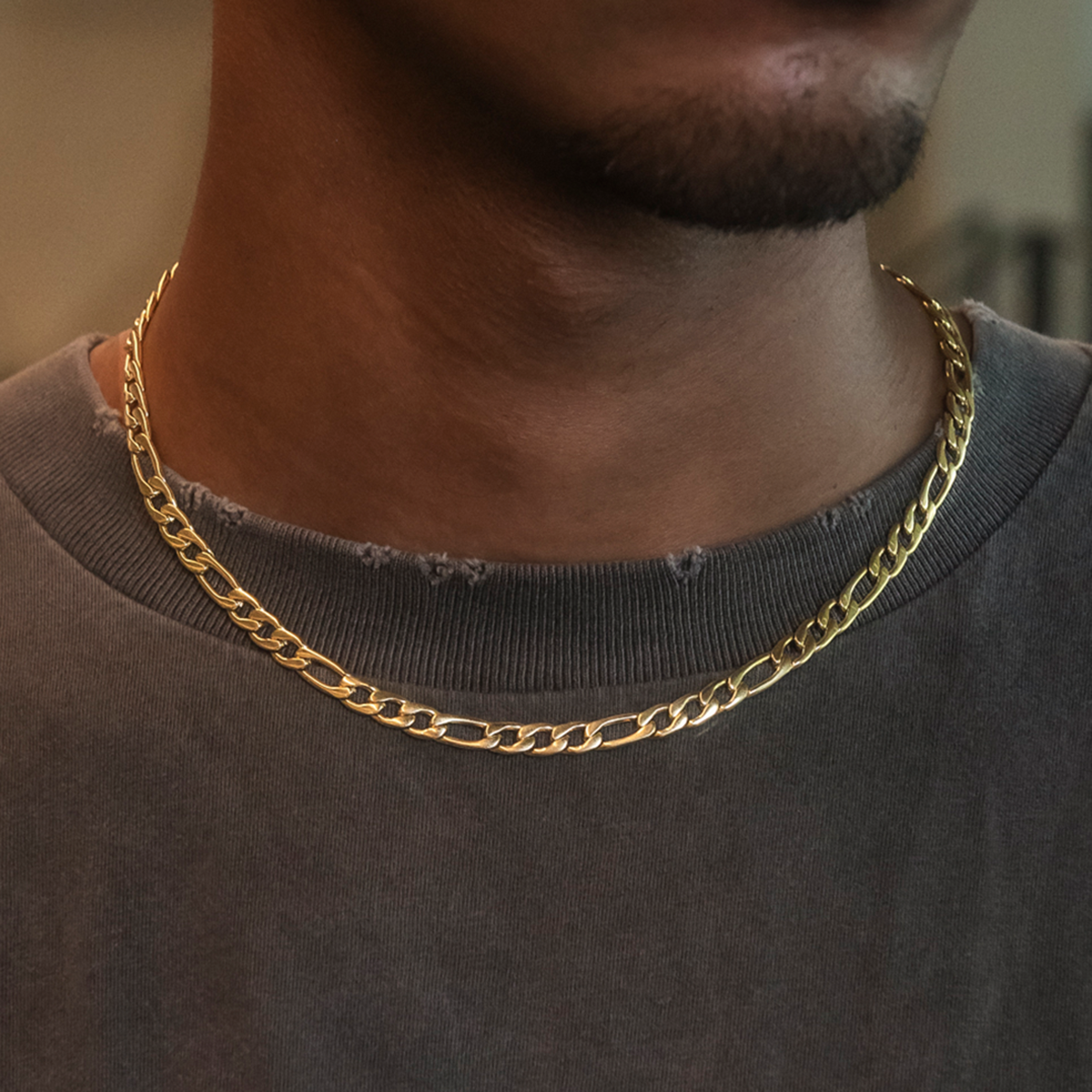 Figaro Chain in Yellow Gold- 6mm – The GLD Shop