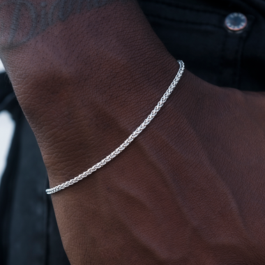 Palm Chain Bracelet in White Gold- 2mm – The GLD Shop