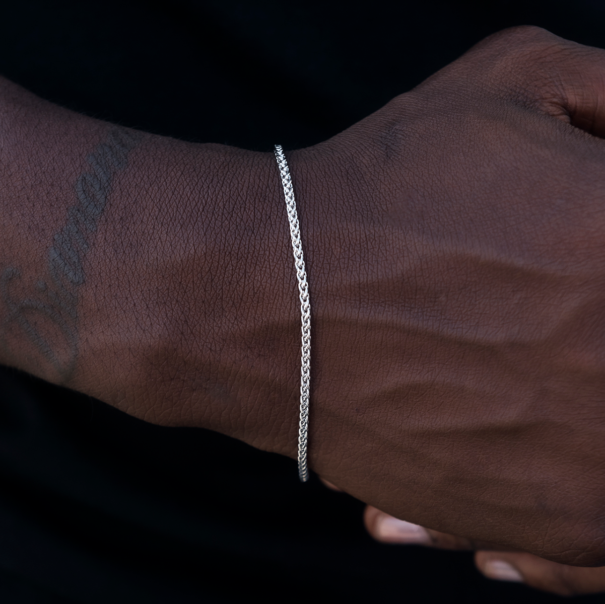 Palm Chain Bracelet in White Gold- 2mm – The GLD Shop
