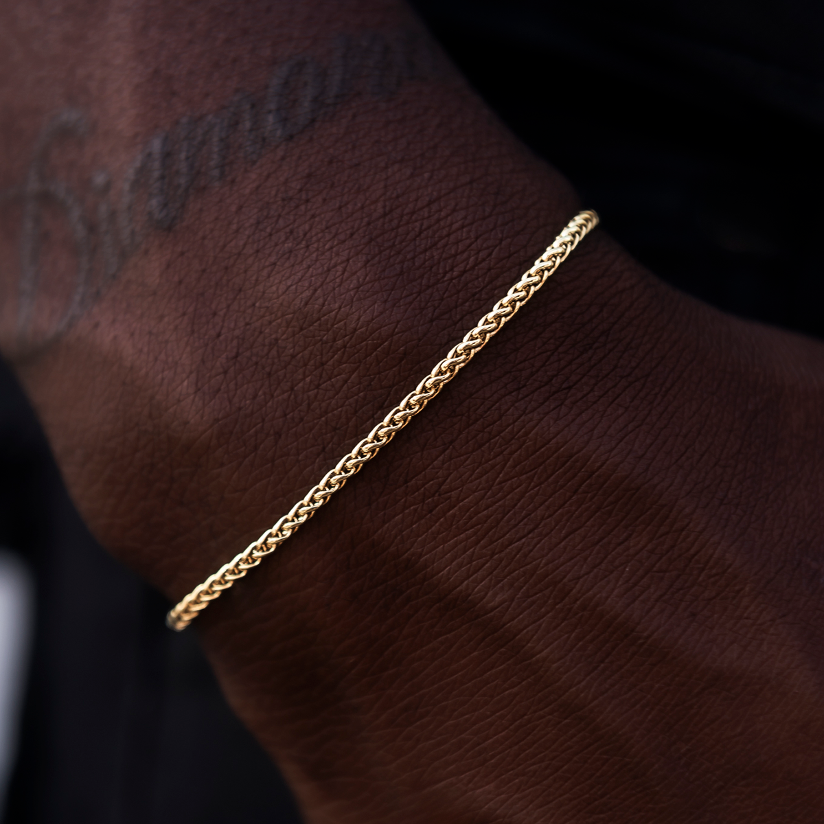 Palm Chain Bracelet in Yellow Gold- 2mm – The GLD Shop