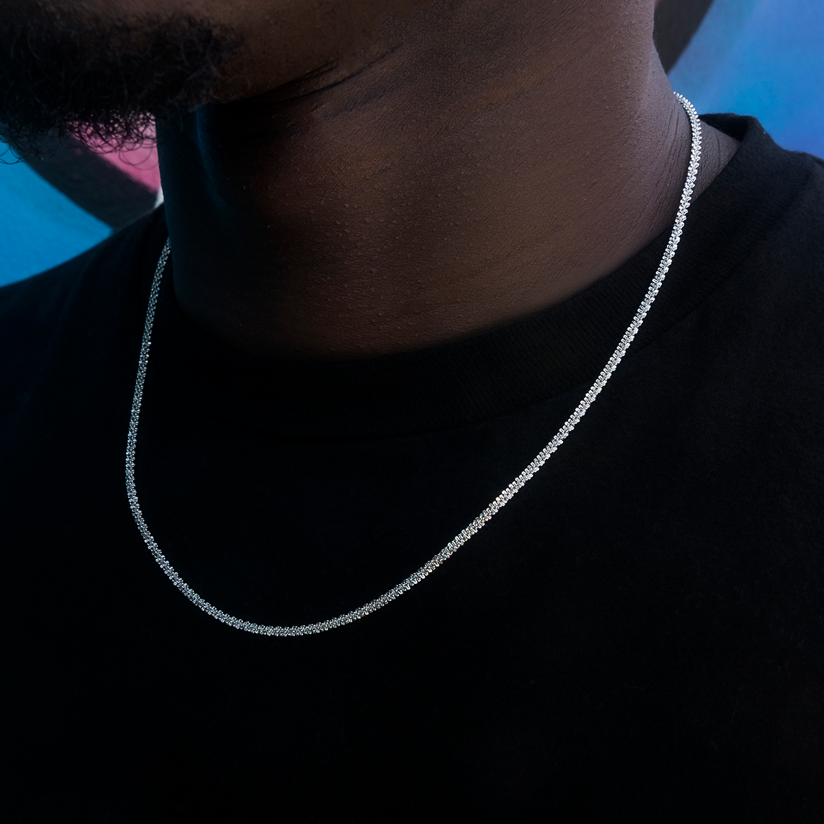 Popcorn Chain in White Gold- 2mm – The GLD Shop