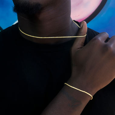 Diamond Cut Popcorn Chain in Yellow Gold- 2mm – The GLD Shop