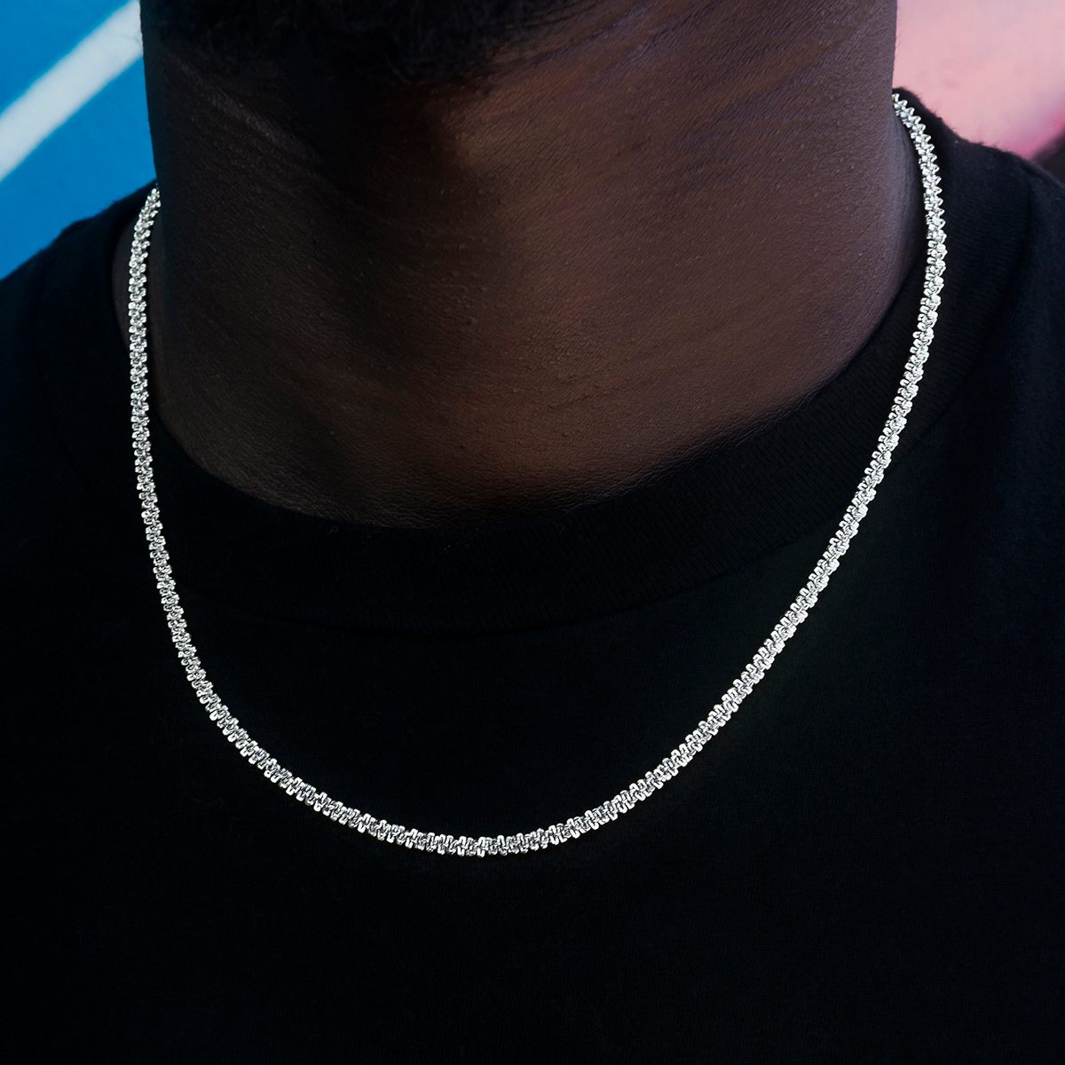 Popcorn Chain in White Gold- 4mm – The GLD Shop