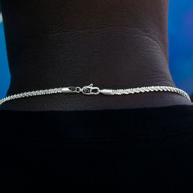 Diamond Cut Popcorn Chain in White Gold- 4mm – The GLD Shop