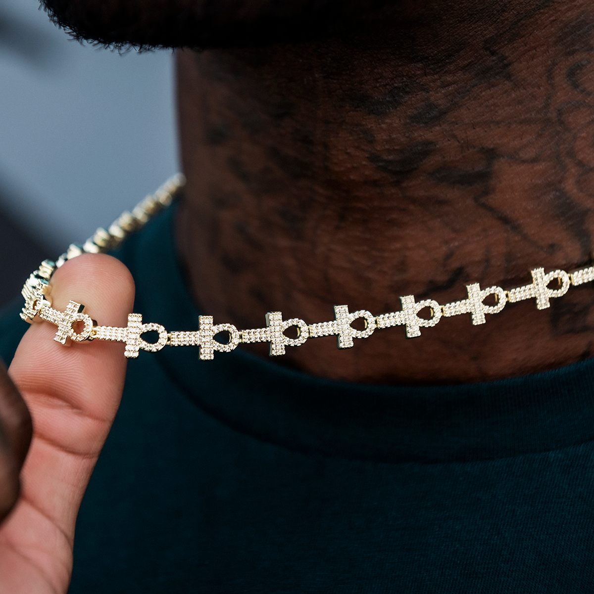 Diamond Ankh Cross Chain in Yellow Gold – The GLD Shop