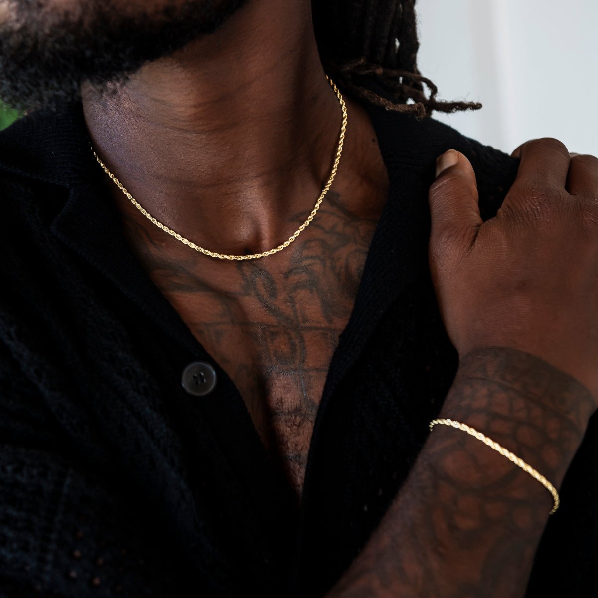 Rope Chain + Bracelet Bundle in Yellow Gold- 2mm – The GLD Shop