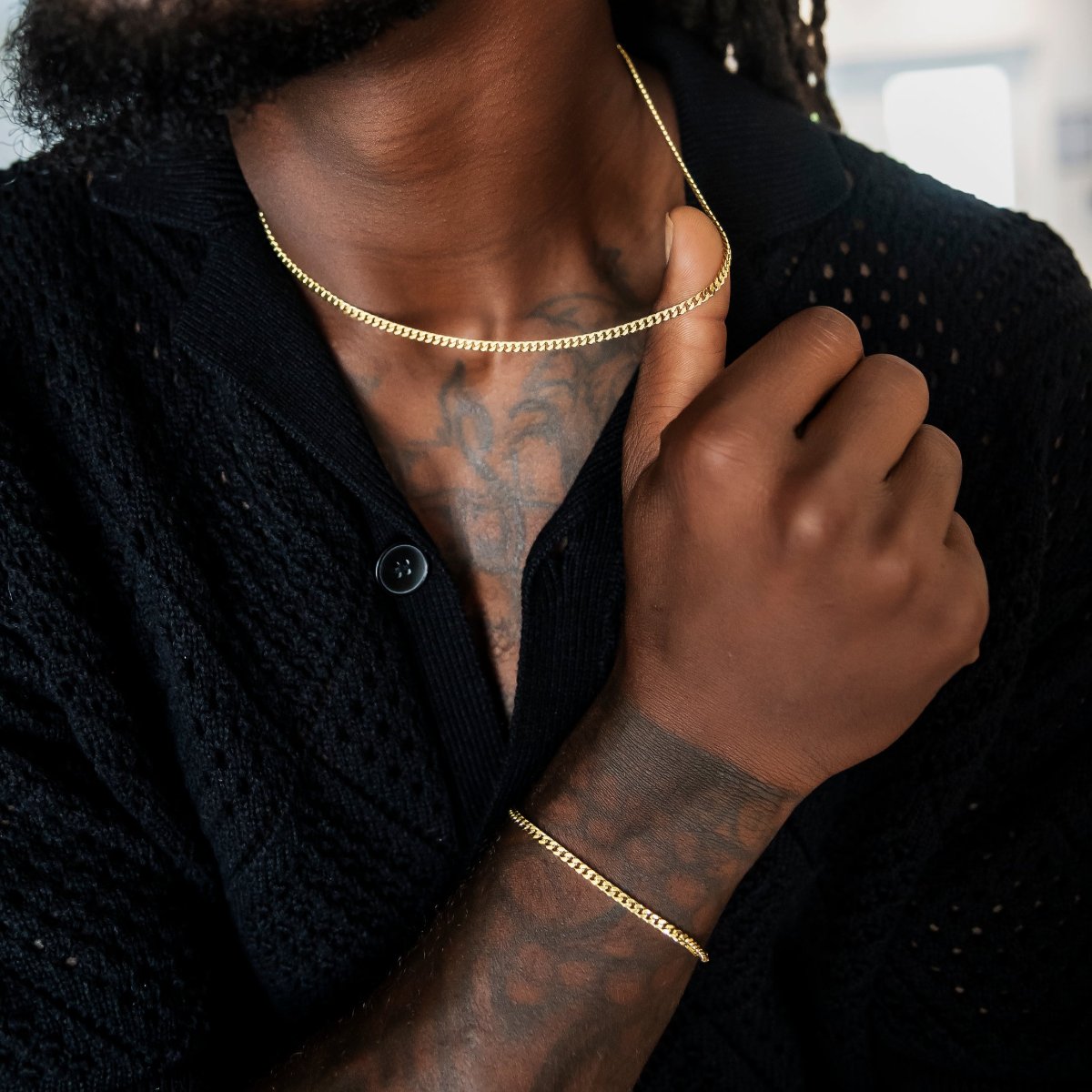 Micro Cuban Chain + Bracelet in Yellow Gold- 3mm – The GLD Shop