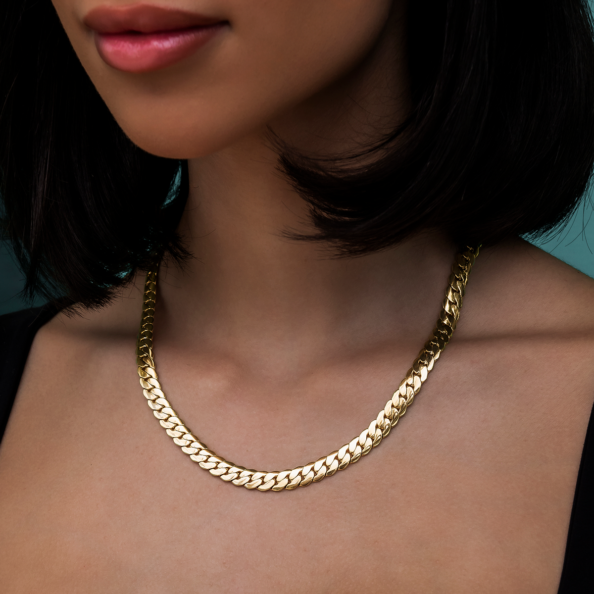 South Beach Cuban™ Necklace in Yellow Gold- 8mm – The GLD Shop