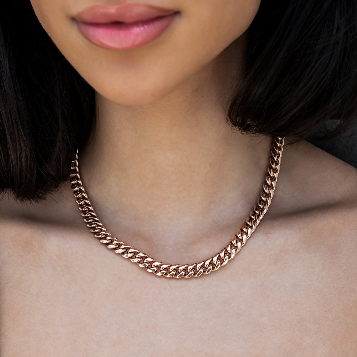 Miami Cuban Link Necklace in Rose Gold- 8mm – The GLD Shop