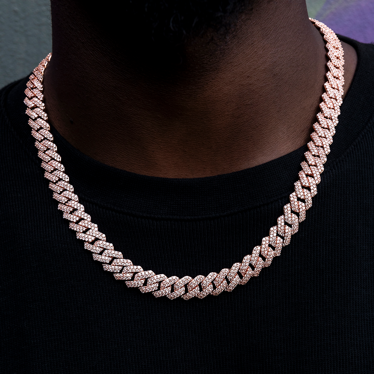 Diamond Prong Link Chain in Rose Gold- 12mm – The GLD Shop