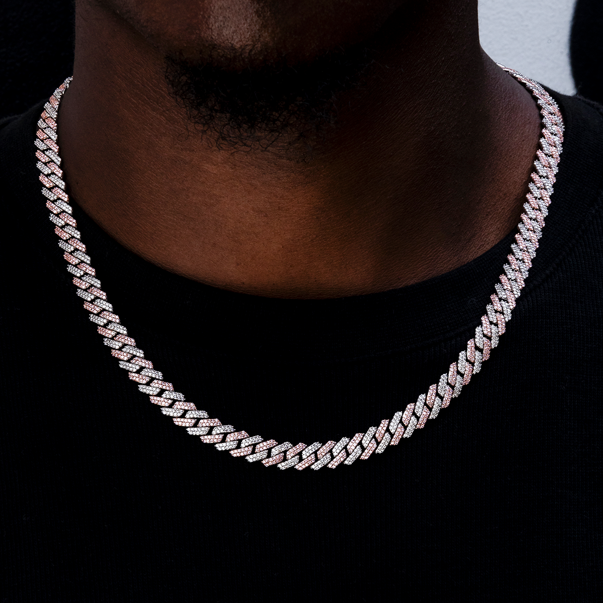 Diamond Prong Cuban Chain in Rose/White Gold- 8.5mm – The GLD Shop