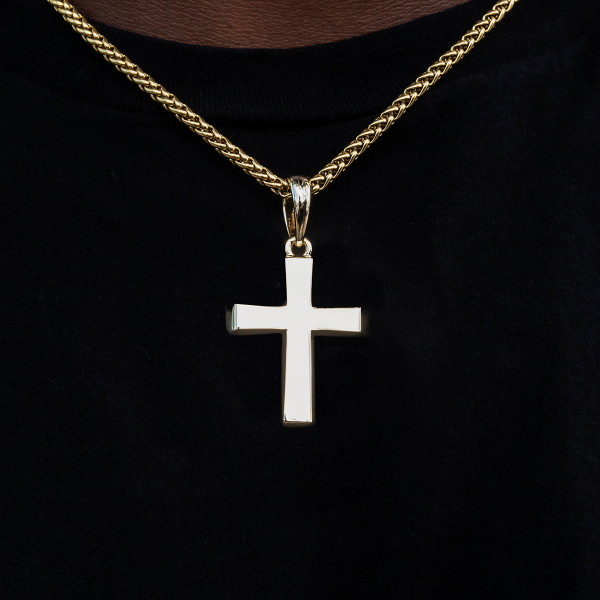 Simple Cross Pendant in Yellow Gold – The GLD Shop