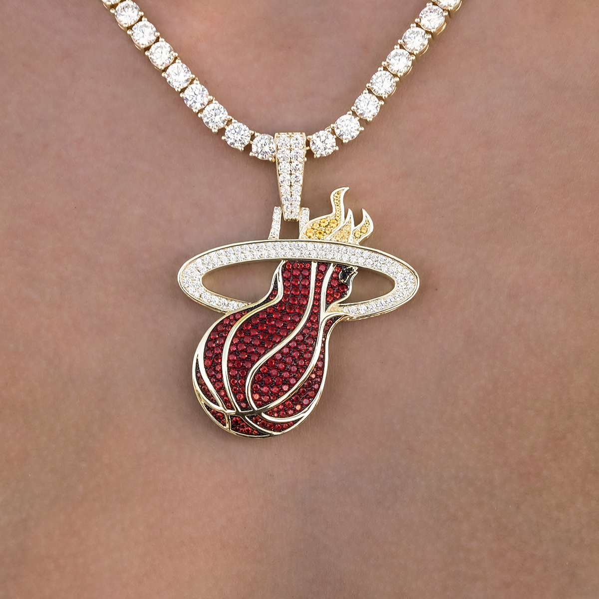 Large Miami Heat Official NBA Logo Pendant - The GLD Shop