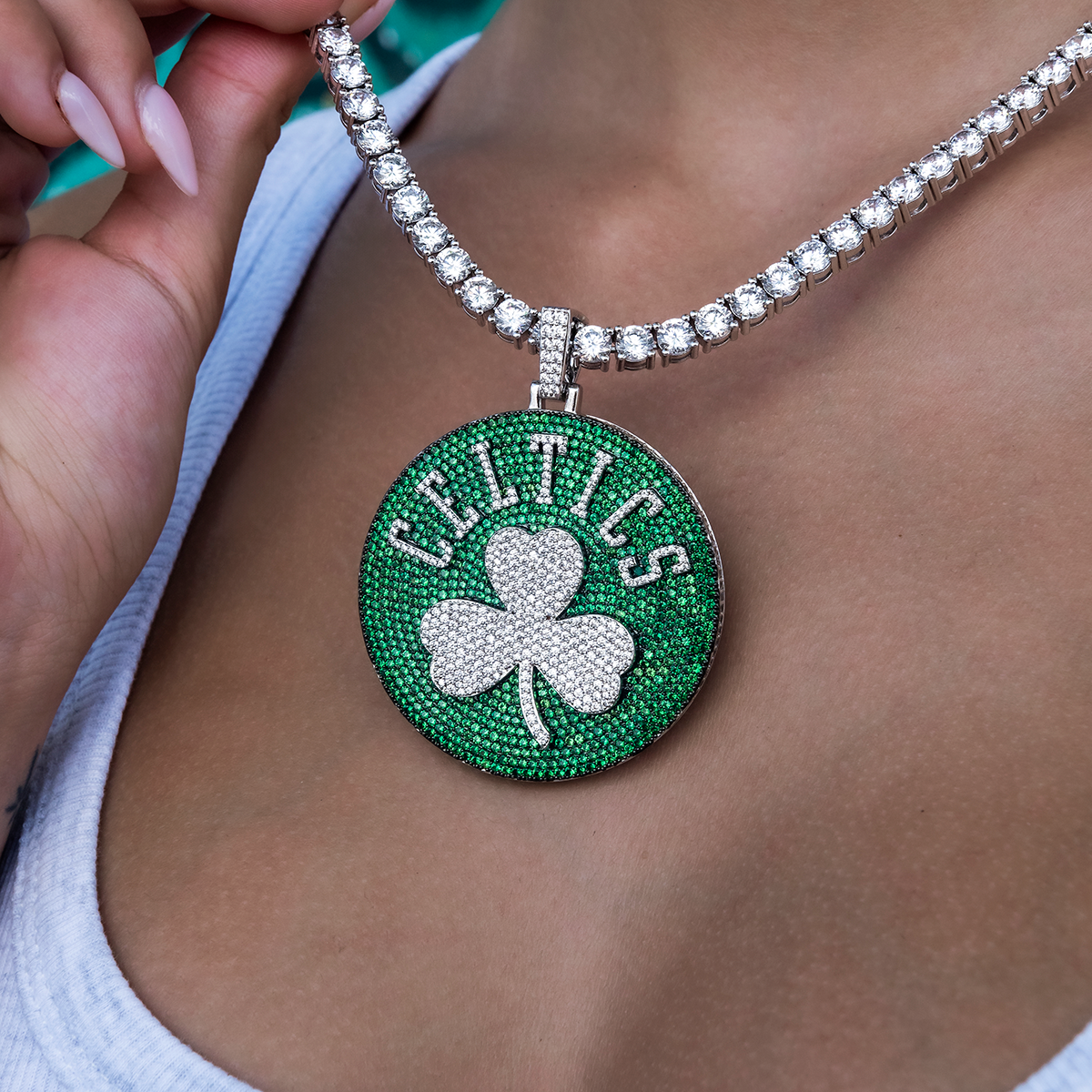 Large Boston Celtics Official NBA Logo Pendant - The GLD Shop