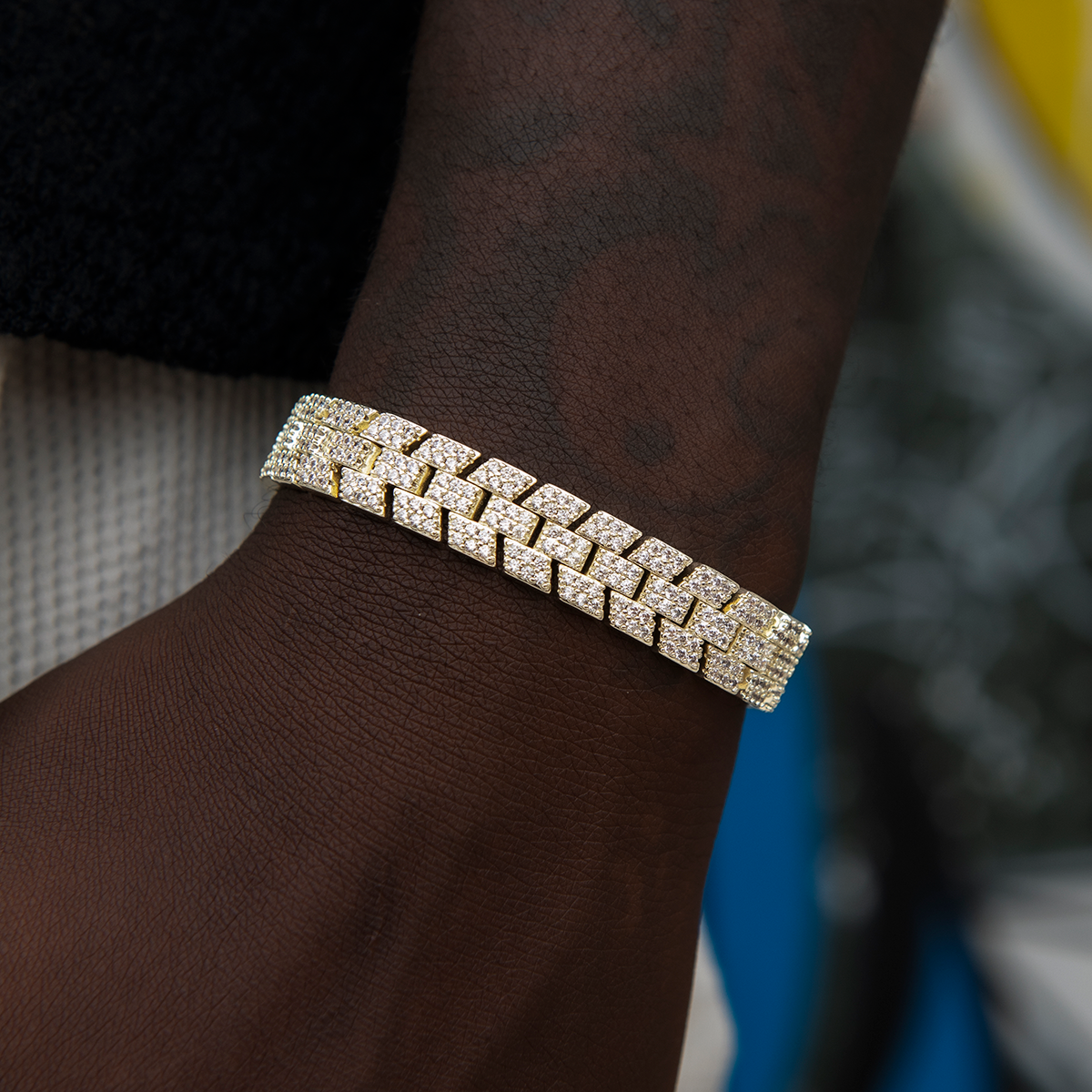 Diamond Spine Bracelet in Yellow Gold – The GLD Shop