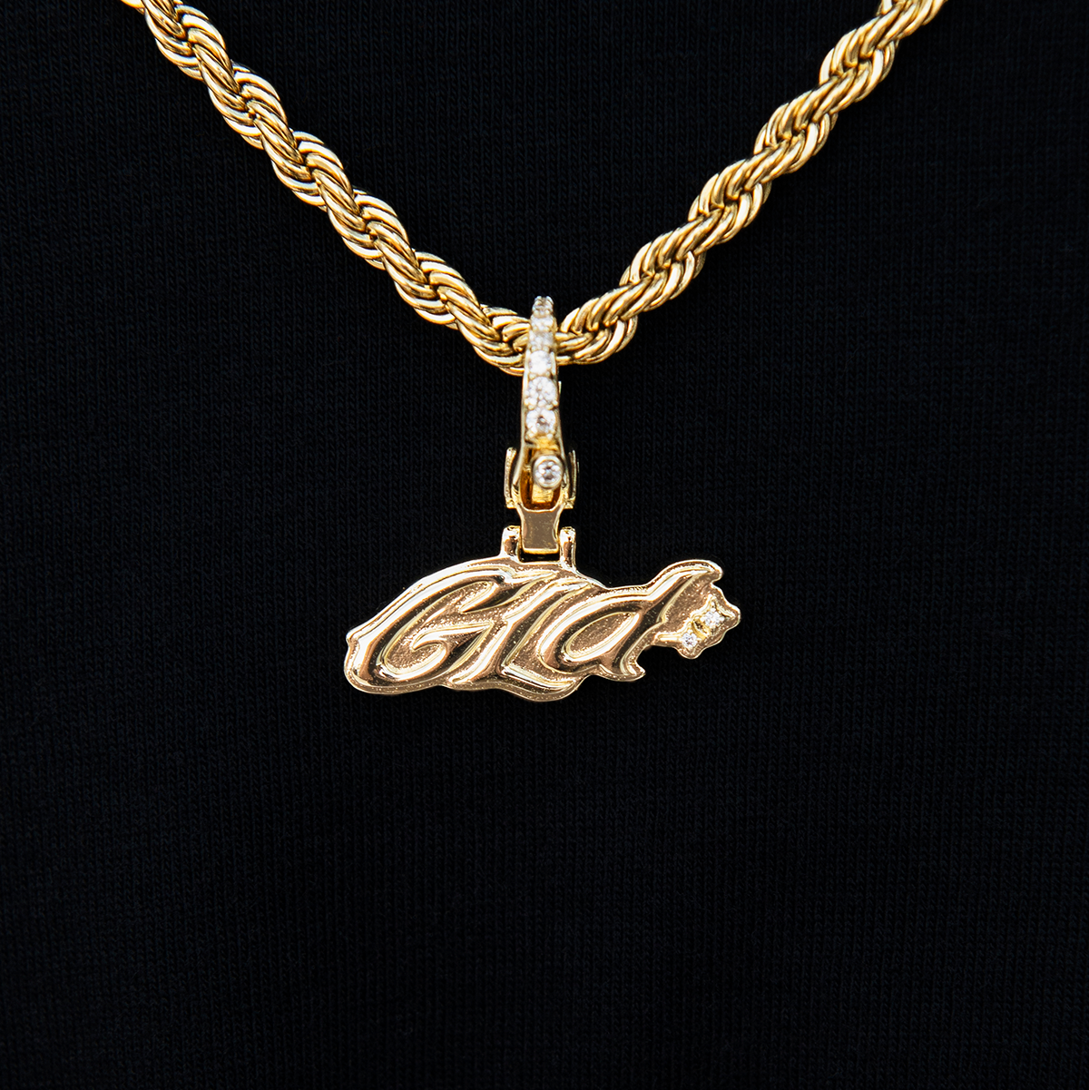 GLD Logo Clip On Pendant in Yellow Gold - The GLD Shop