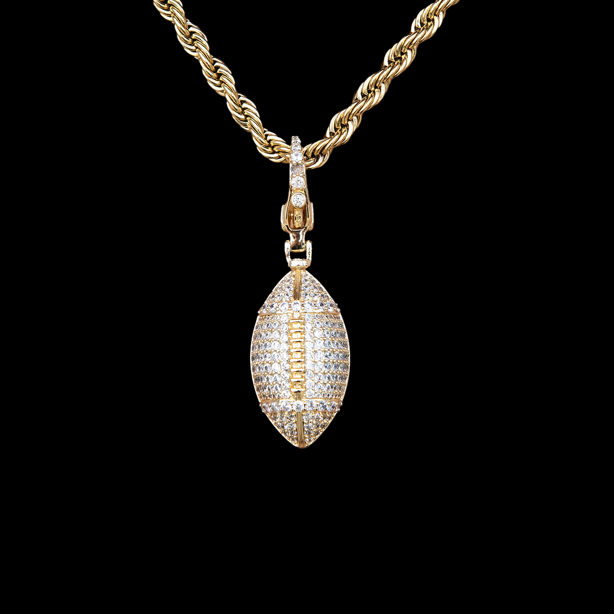 Football Clip On Pendant in Yellow Gold- The GLD Shop