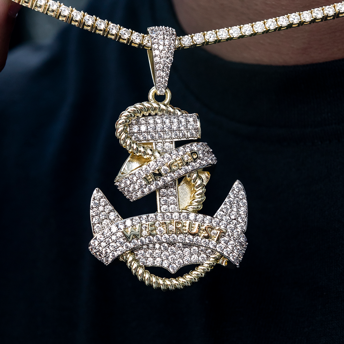 Iced Anchor Pendant - The GLD Shop