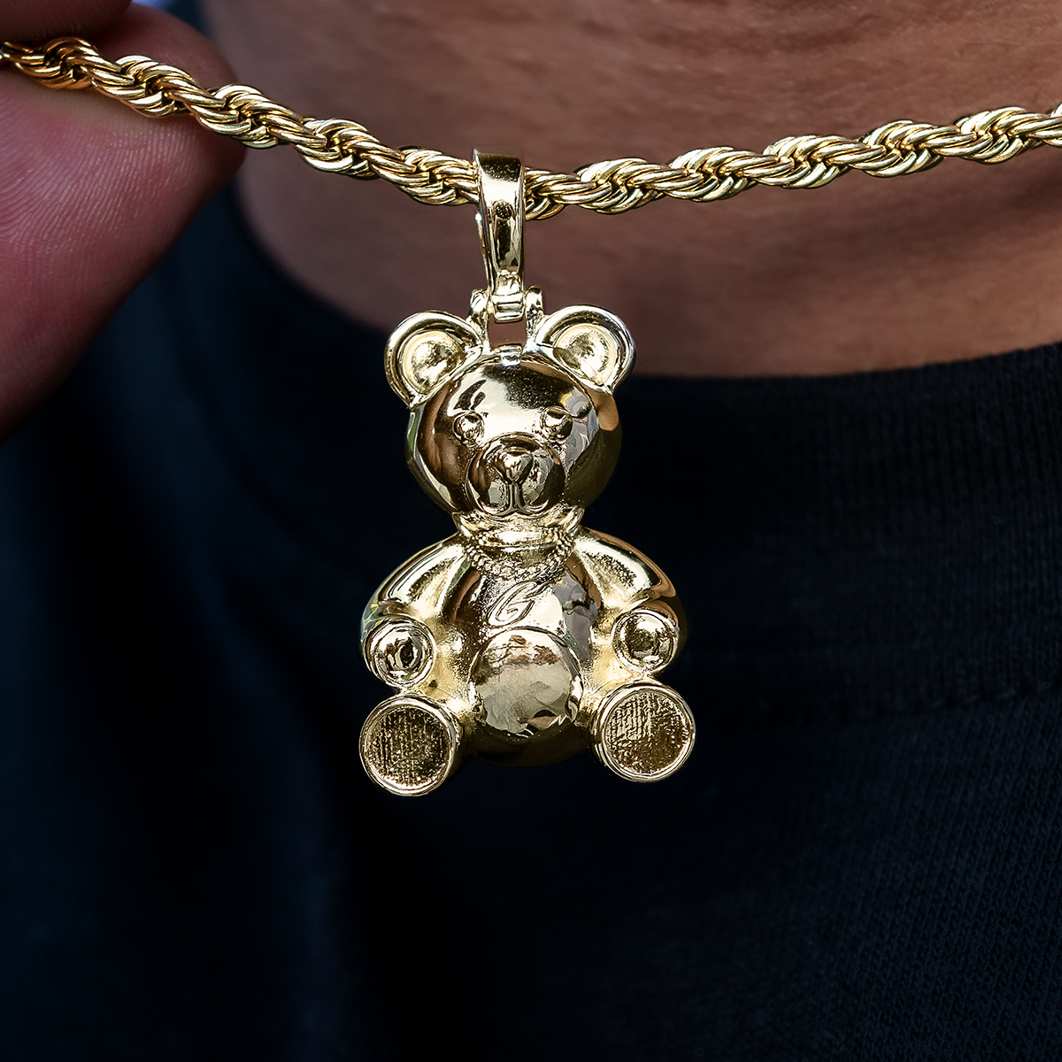 Cuban Cub Bear Pendant in Yellow Gold - The GLD Shop