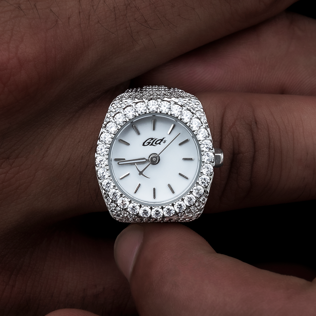 Diamond Watch Ring in White Gold Vermeil – The GLD Shop