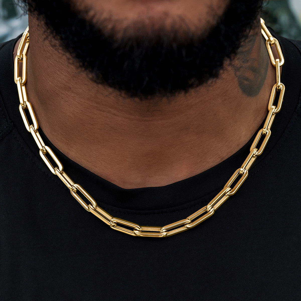 Paper Clip Chain in Yellow Gold- 8mm - The GLD Shop