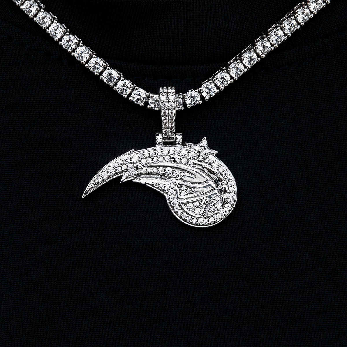 Orlando Magic Official NBA Micro Logo Pendant in White Gold - The GLD Shop