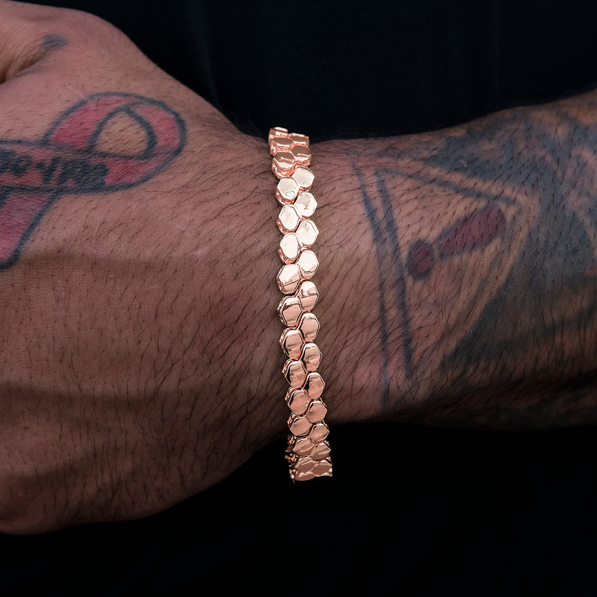 Rose Gold Flat Link Bracelet | Luxury Reptile Bracelet | GLD – The GLD Shop