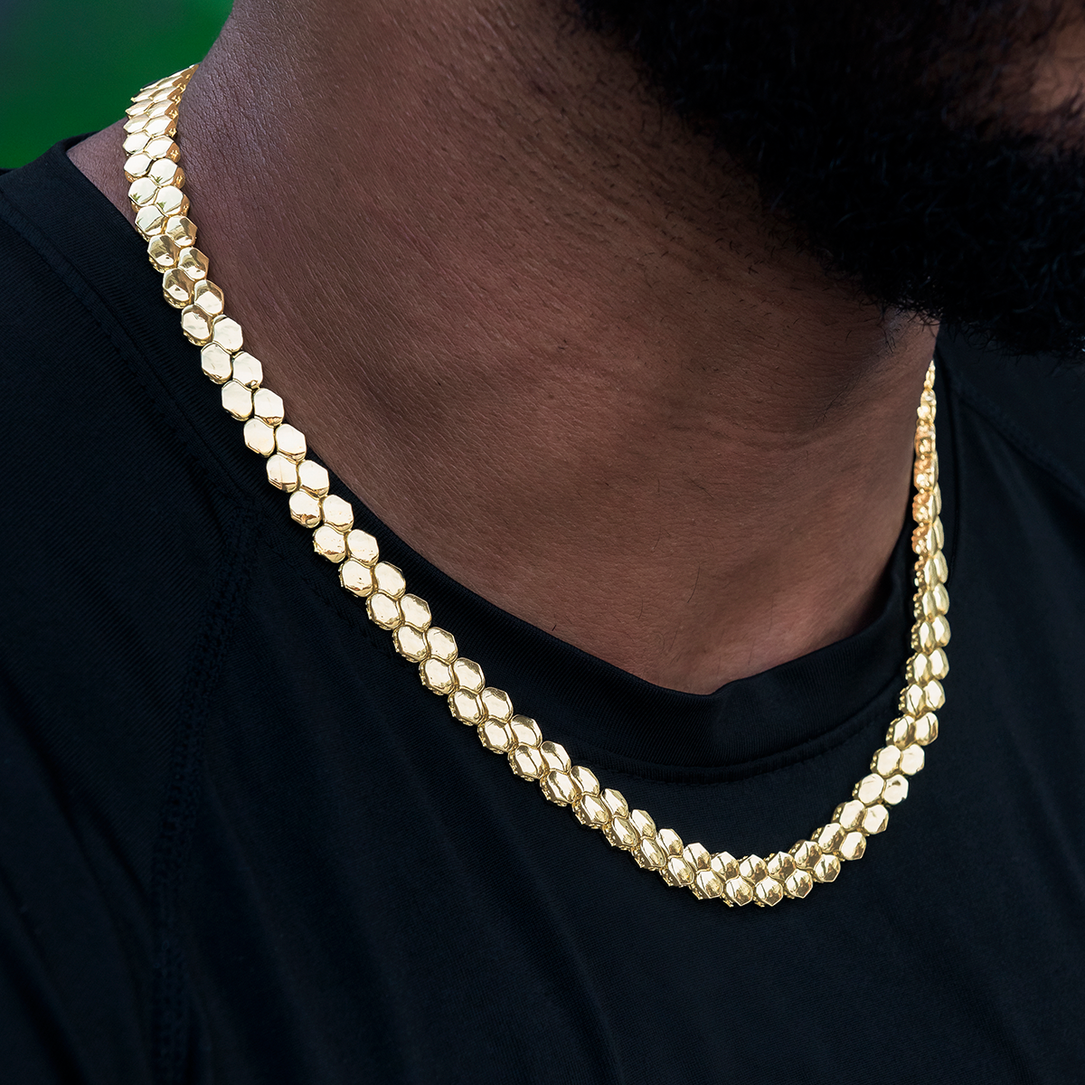Flat Yellow Gold Necklace | Luxury Reptile Chain | GLD - The GLD Shop