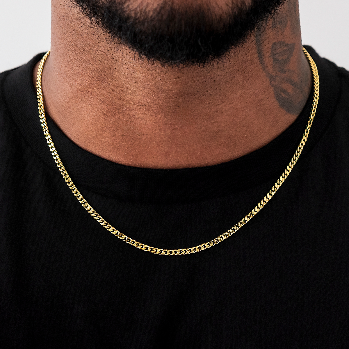 Micro Cuban in Yellow Gold - 3mm - The GLD Shop