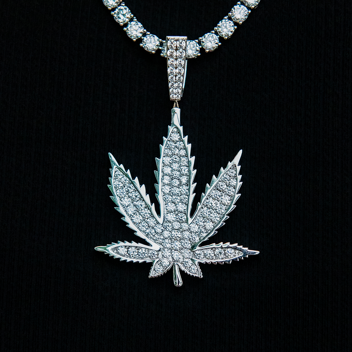 Diamond Weed Leaf Pendant | White Gold Cannabis Jewelry | GLD - The GLD ...